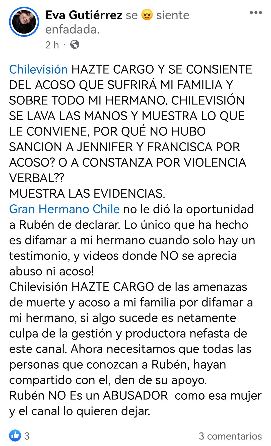 "Muestra lo que le conviene": Hermana de Rubén se lanza contra ...